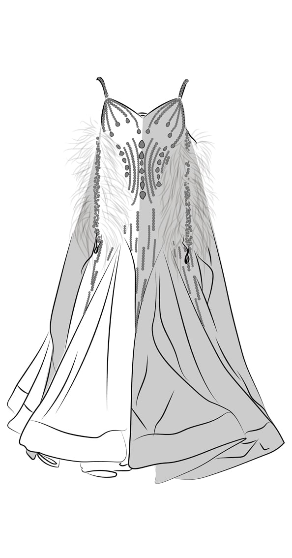 double complementary dress drawing