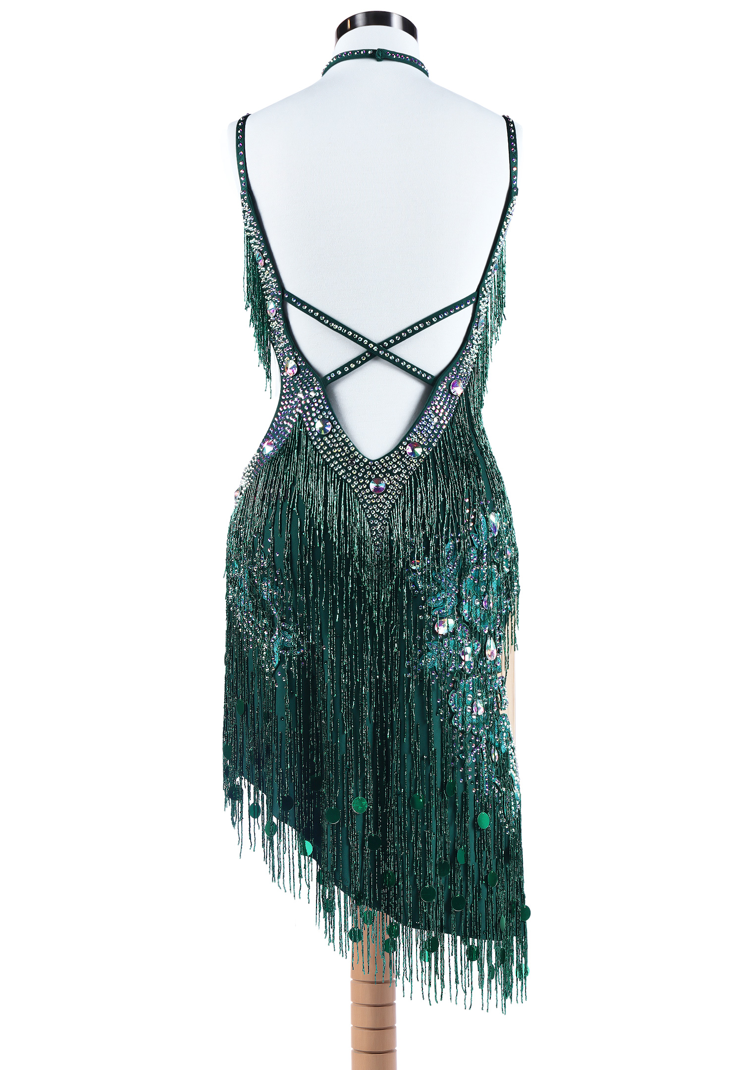 Asymmetric Beading Fringed Rhythm Dress VN-L5266 | Competition Dress