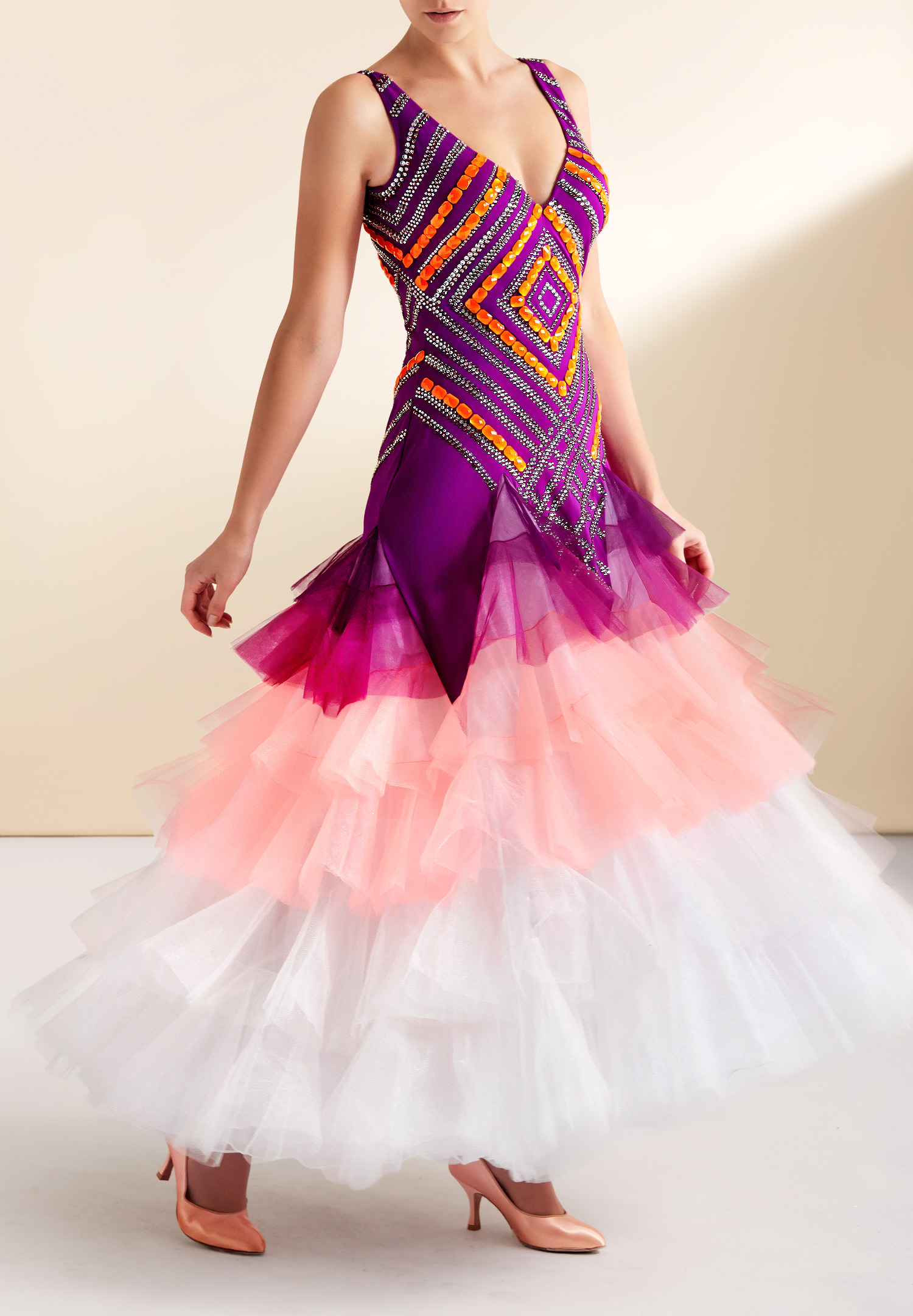 Candy Girl Ruffle Ballroom Dress PC-BBP-014 | International Ballroom