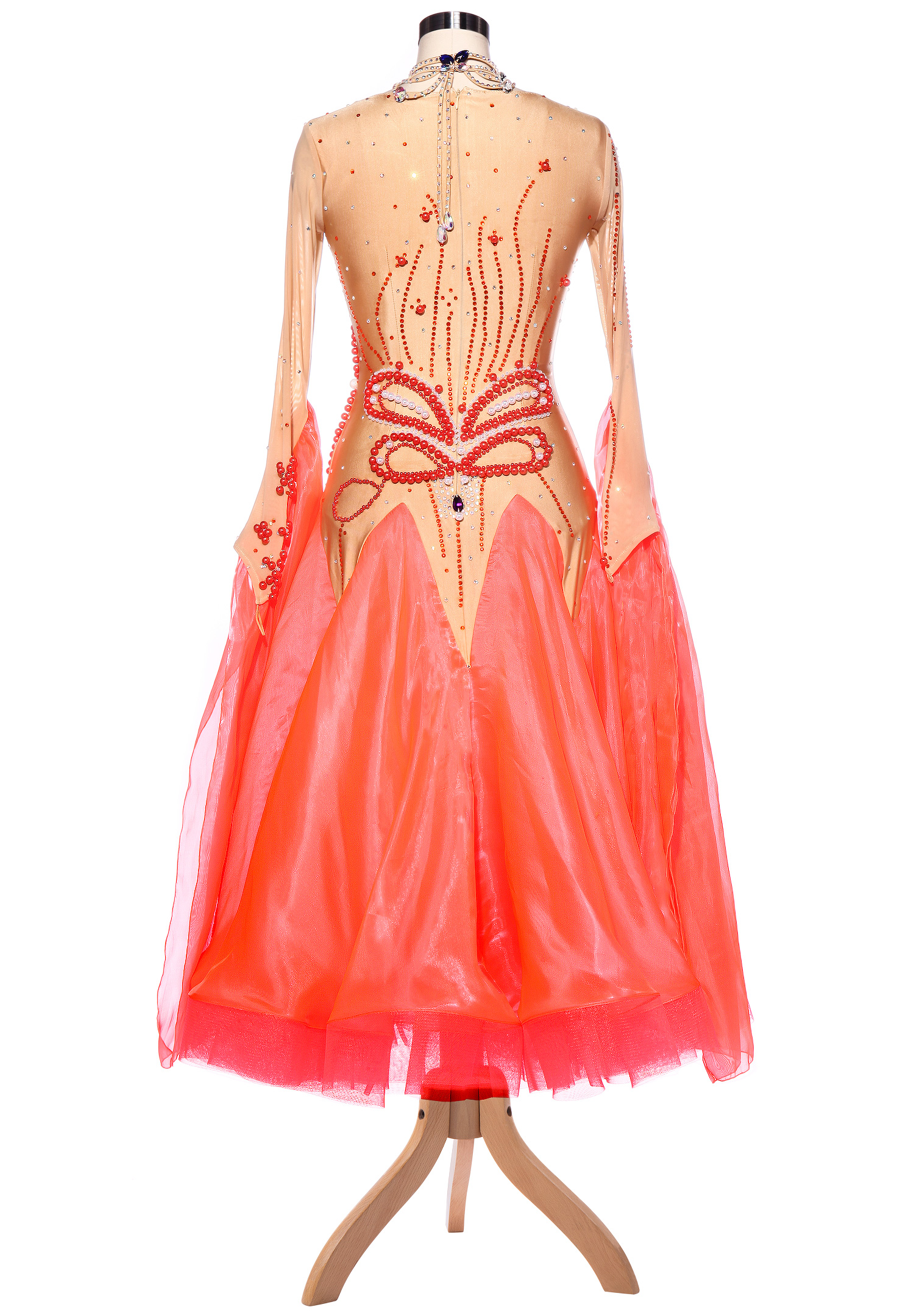 Crystal Pearl Motif Colorblock Ballroom Competition Dress VN-A5204 ...