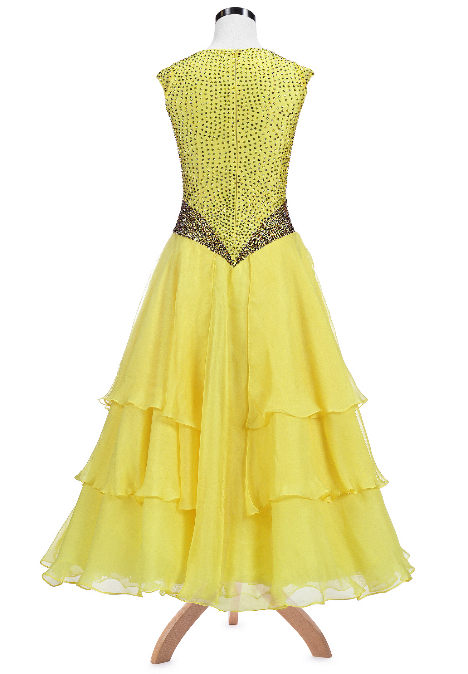 Crystallized Cap Sleeve Ballroom Dance Gown VN-A5353 | International ...