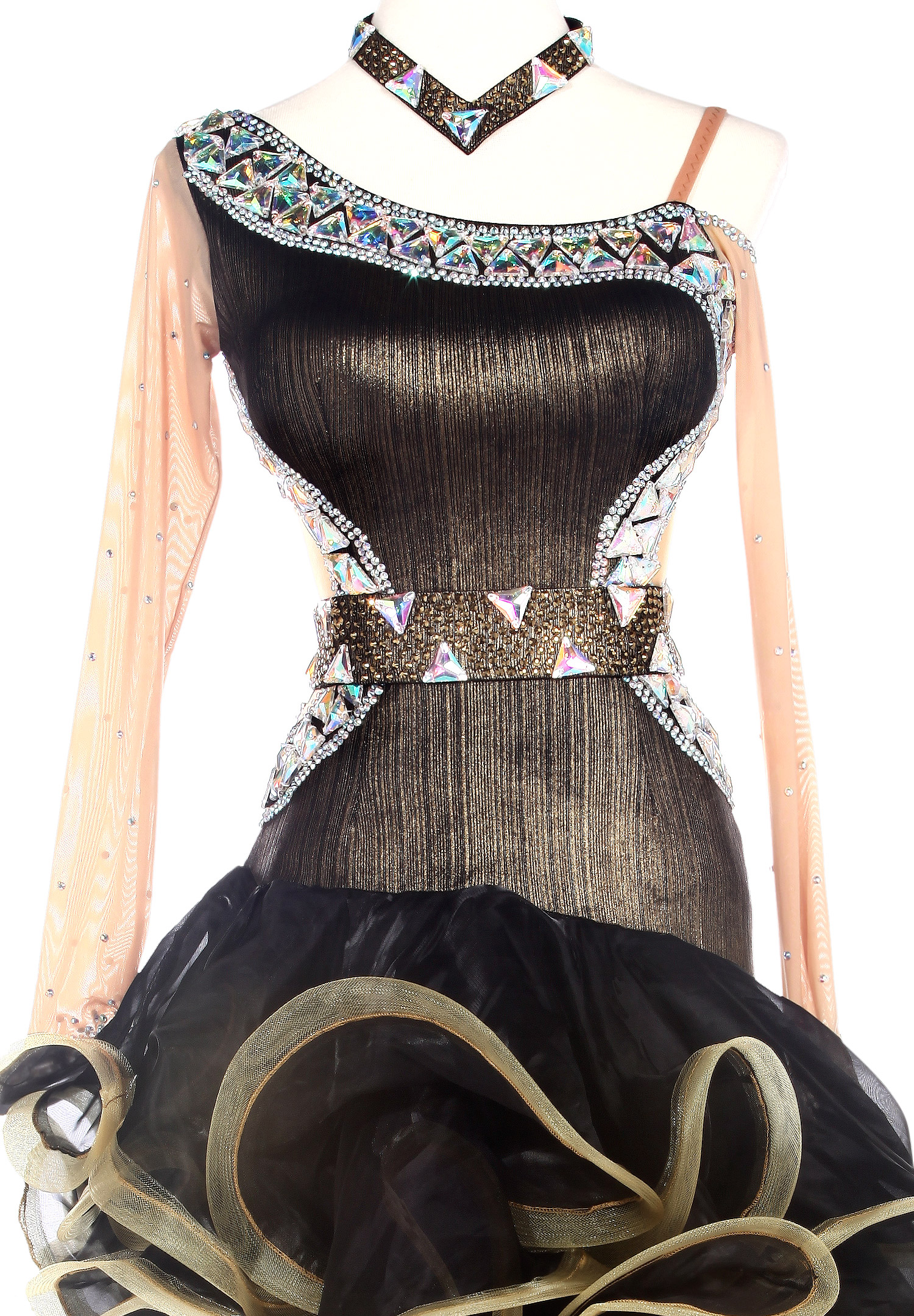 Daring Asymmetric Sparkling Edge Latin Competition Dress VN-L5207 ...