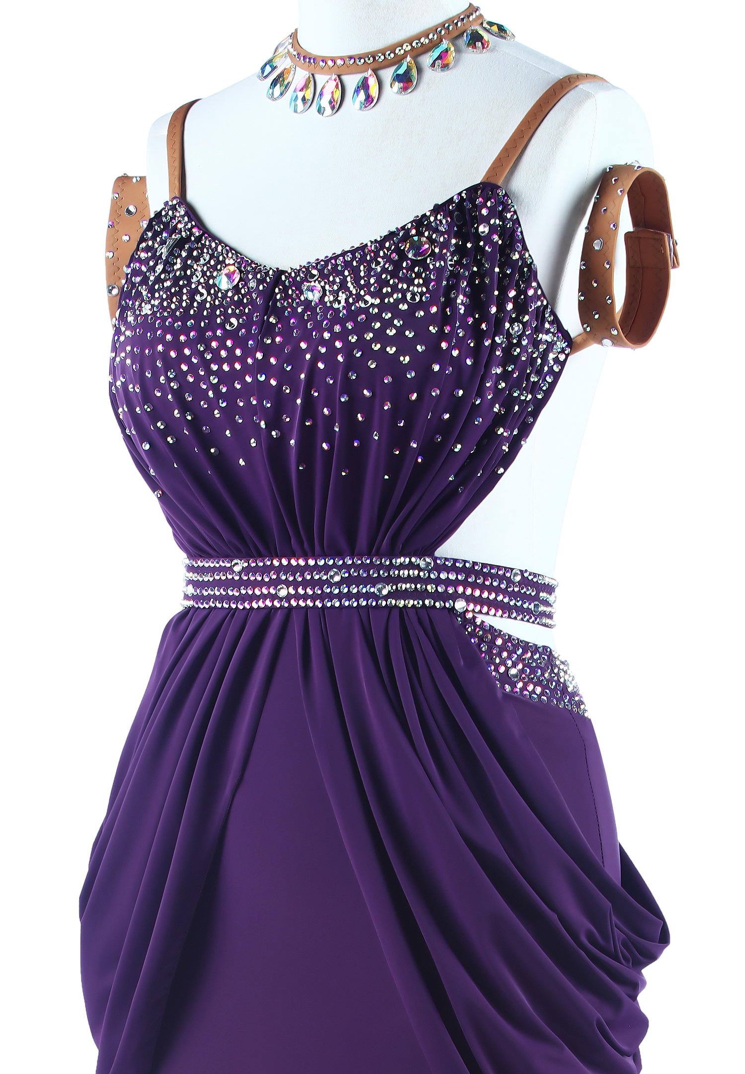 Dazzling Backless Crystal Latin Rhythm Dress VN-L5272 | International Latin
