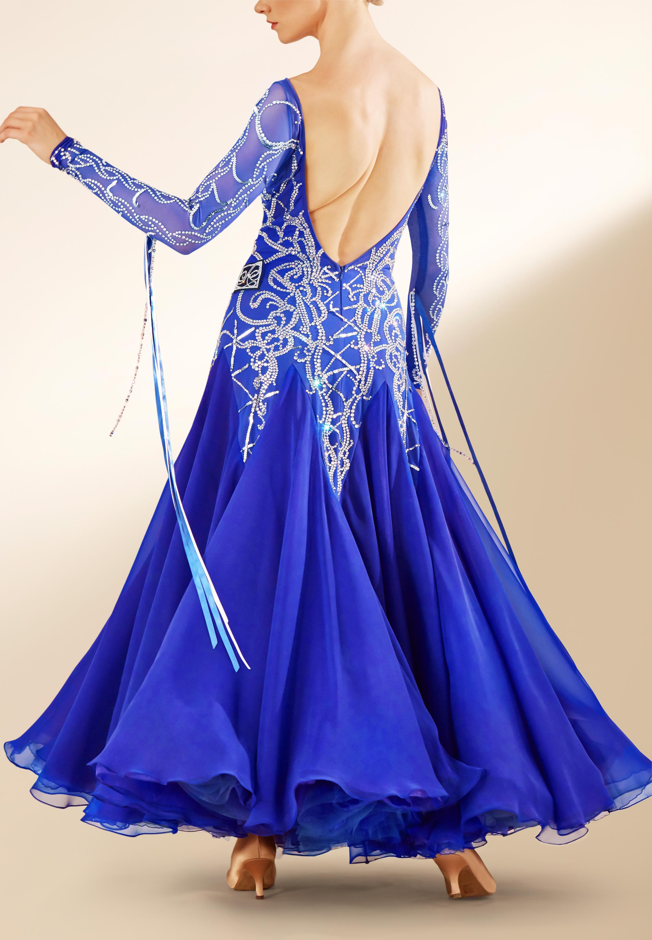 Dazzling Crystal Illusion Ballroom Performance Dress PCWB19015 ...