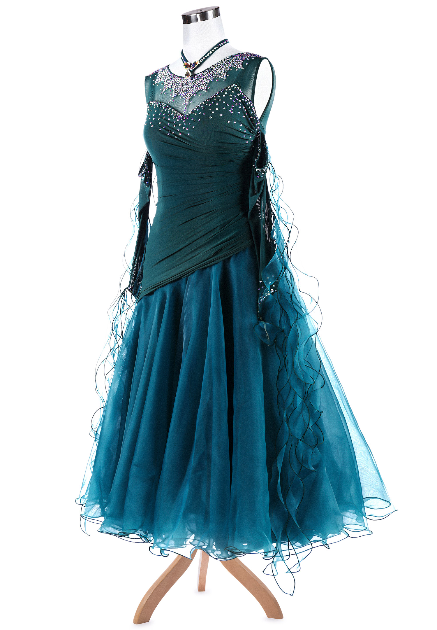 Delicate Sparkle Gathered Ballroom Smooth Dance Dress VN-A5270 ...