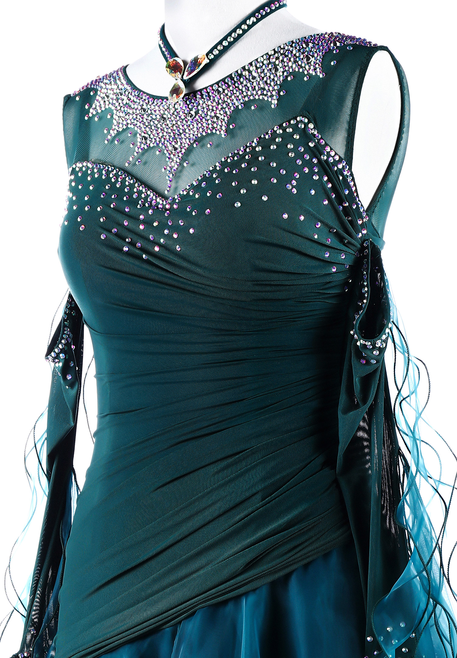 Delicate Sparkle Gathered Ballroom Smooth Dance Dress A5270 ...