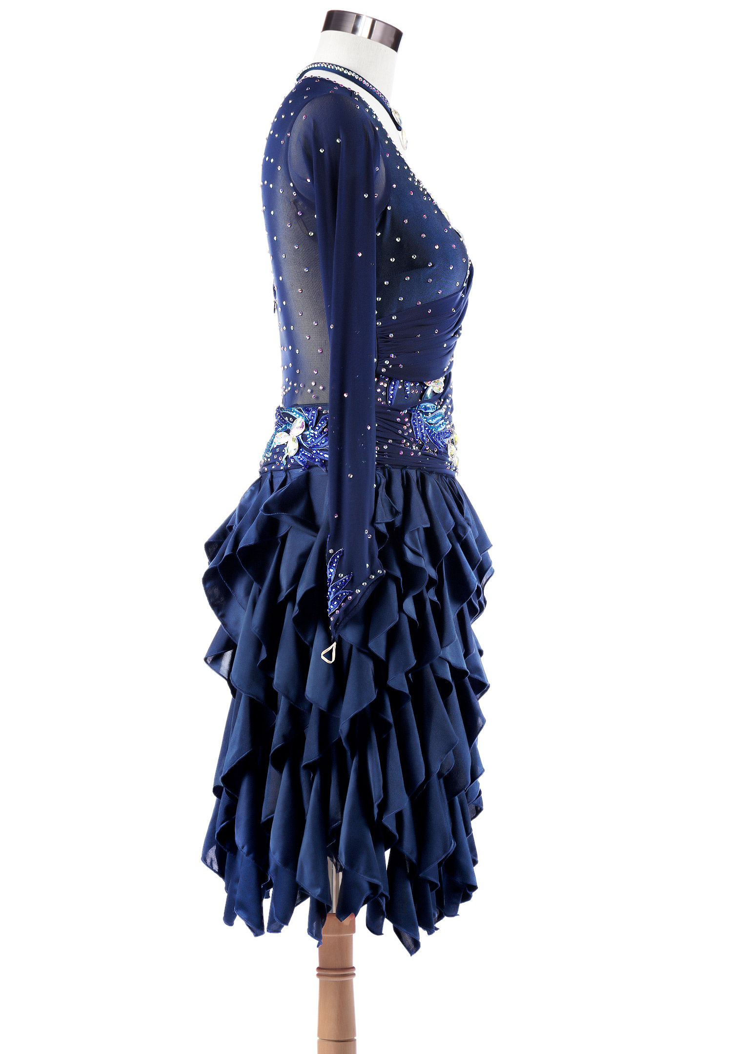 Feathered Applique Frill Latin Dance Competition Dress VN-L5247 | Latin ...