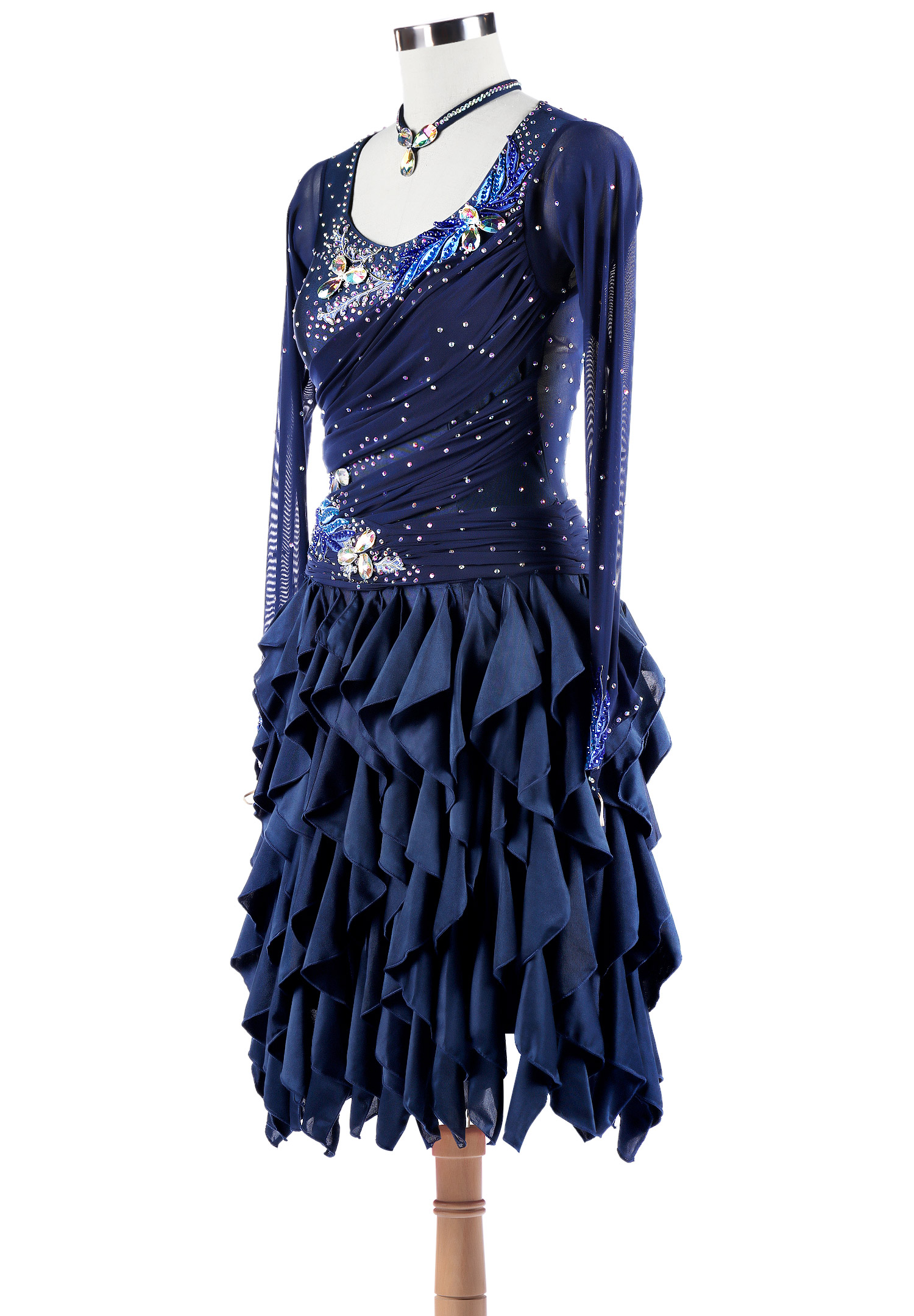 Feathered Applique Frill Latin Dance Competition Dress VN-L5247 | Latin ...