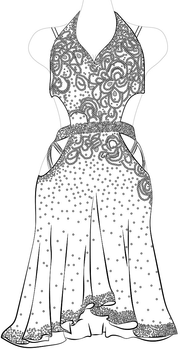 cutout dress coloring pages