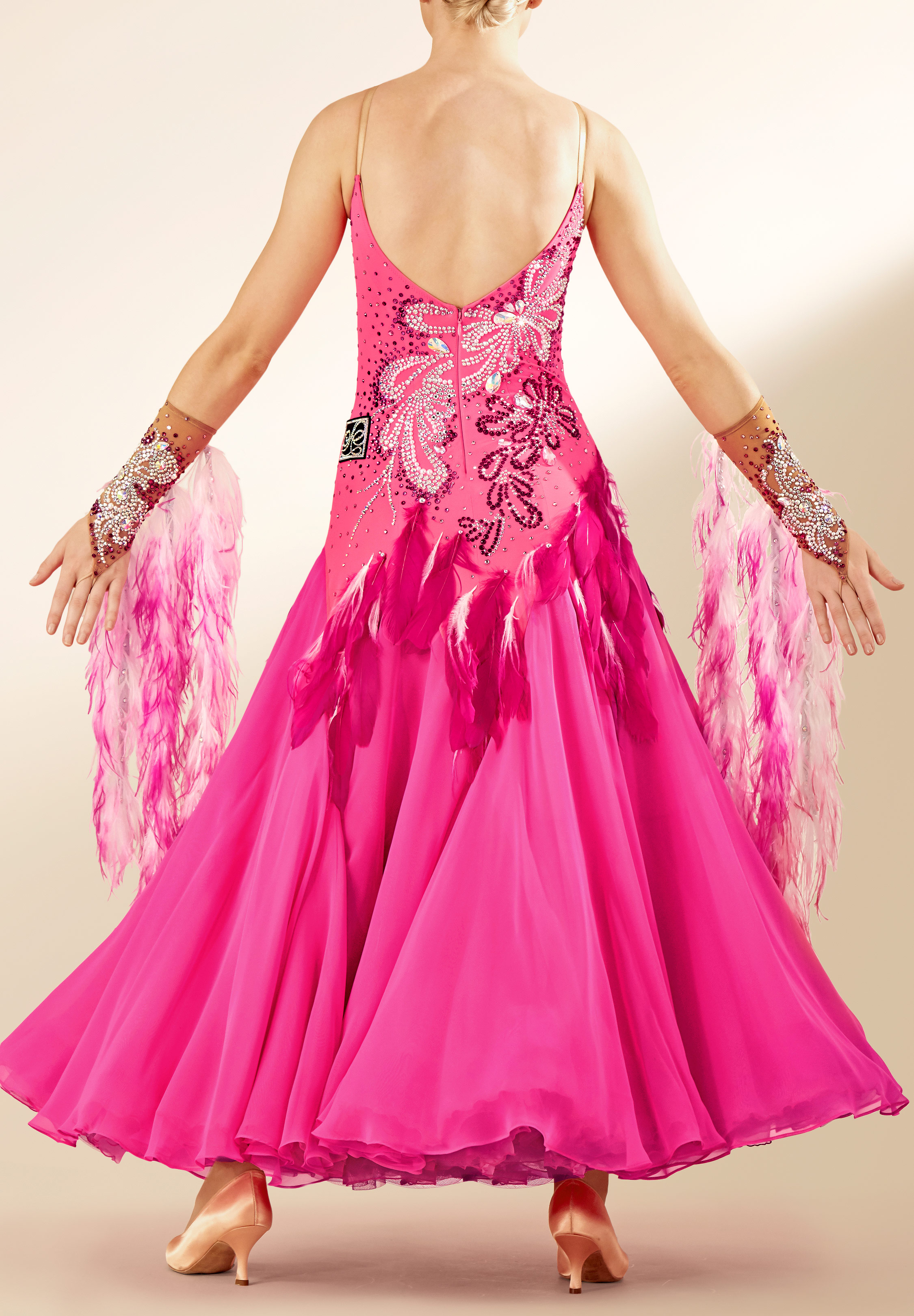 Floral Feather Ballroom Costume PCWB19074 | International Ballroom