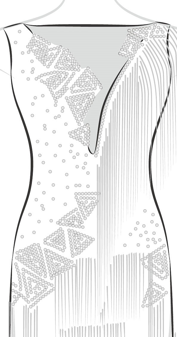 how to draw rhinestones on a dress
