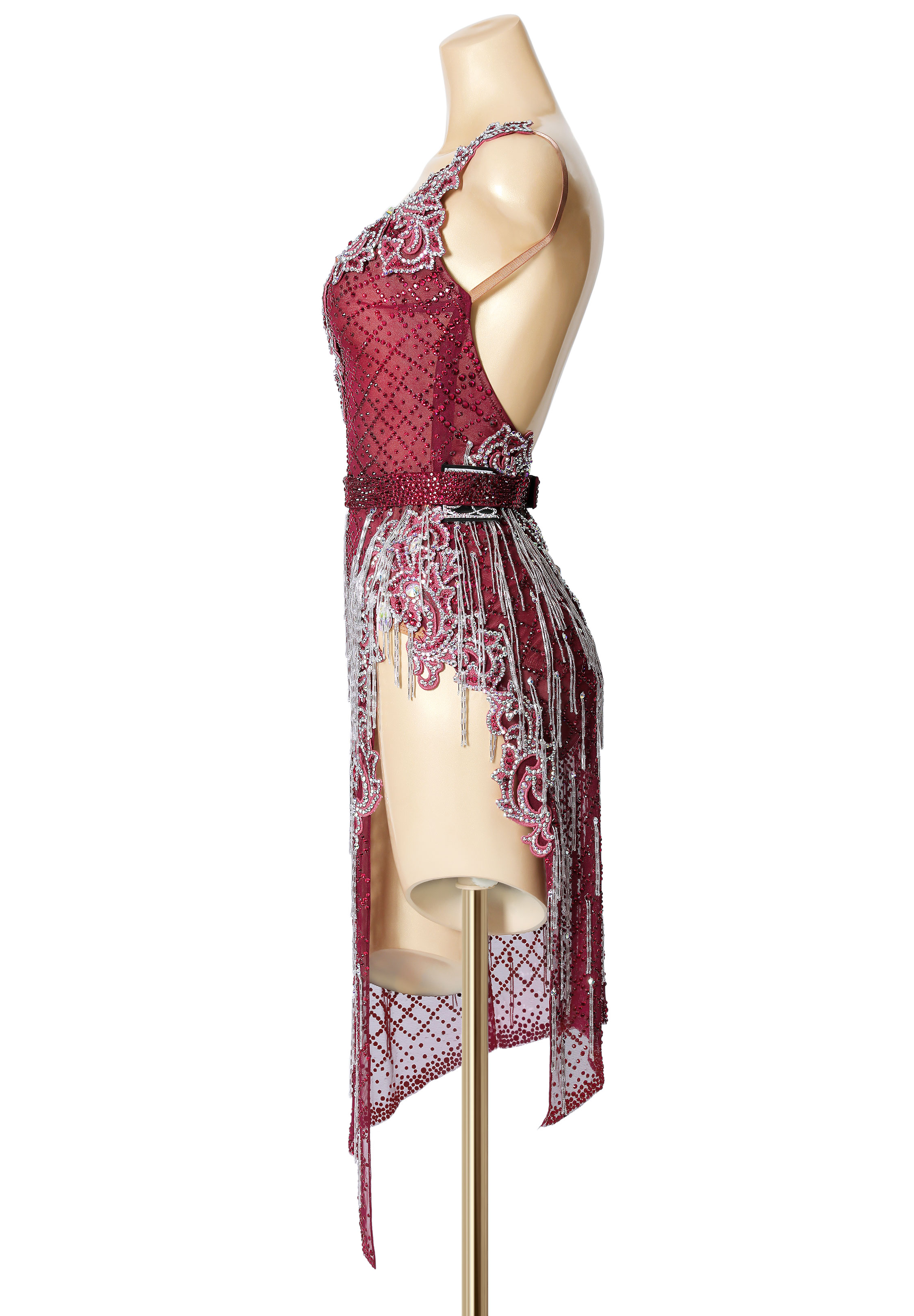 Sheer Elegant Crystal Matrix Latin Dress PCWL19052 | Latin Rhythm
