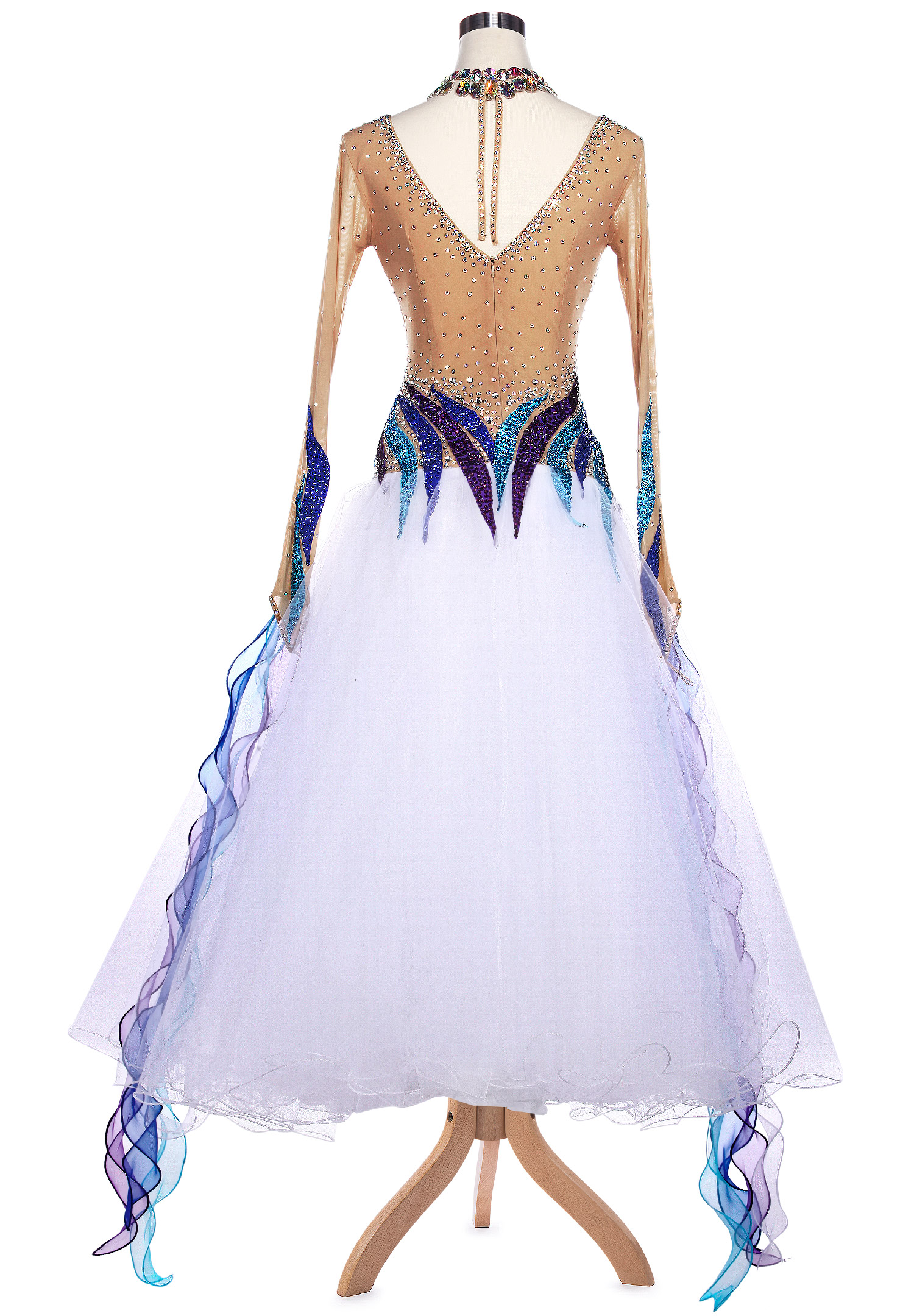 Tri-colored Crystal Motif Ballroom Competition Dress A5183 ...