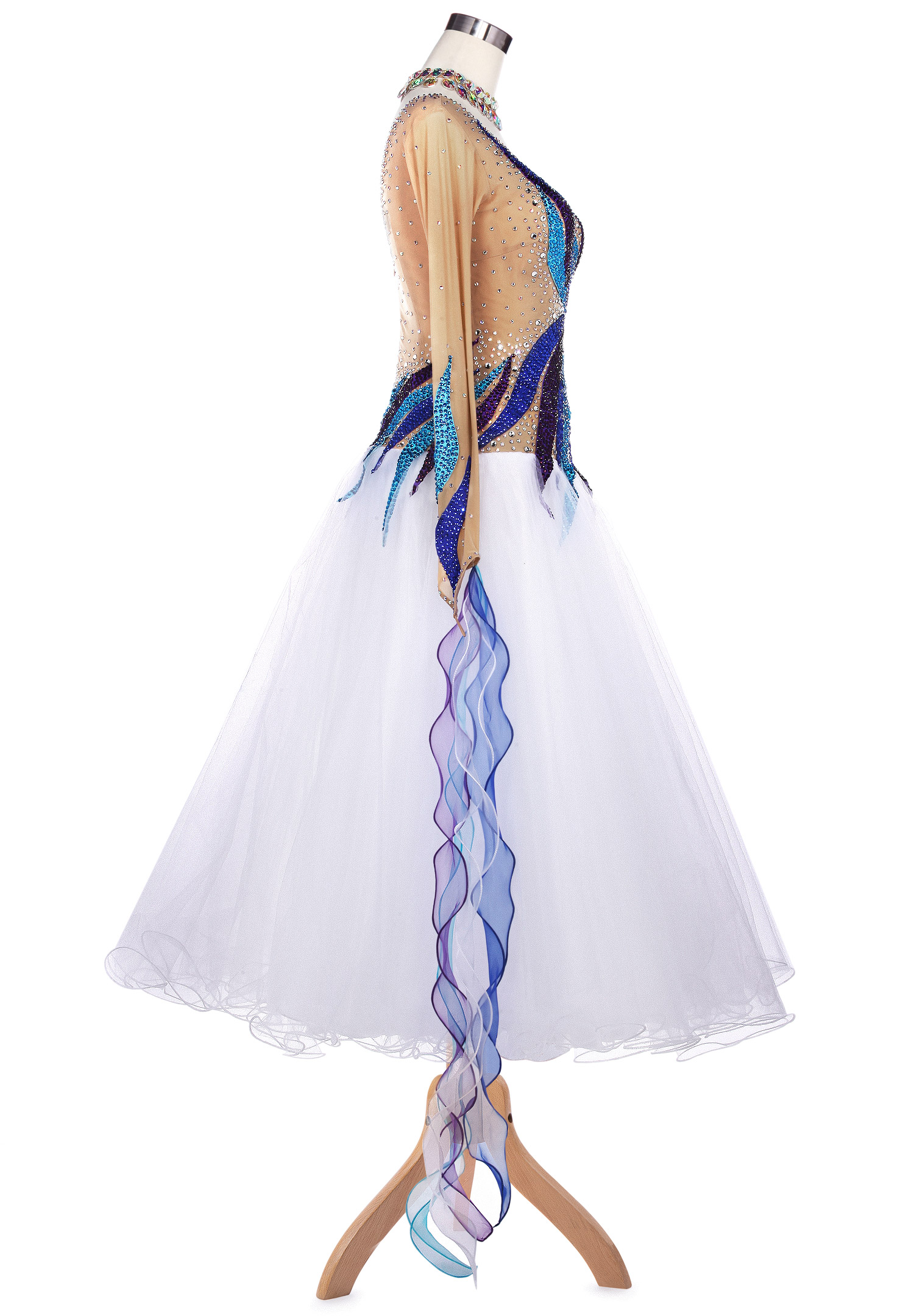 Tri-colored Crystal Motif Ballroom Competition Dress A5183 ...