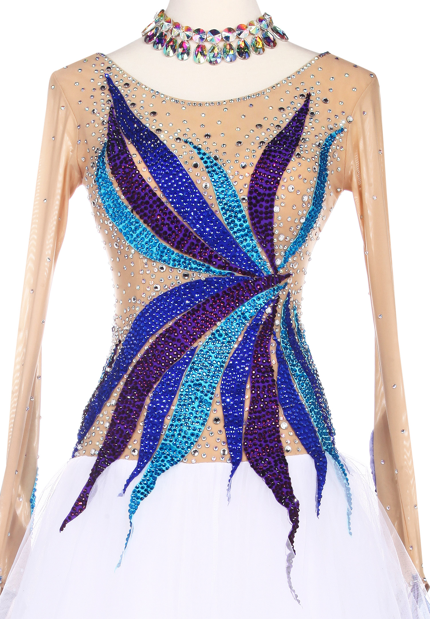 Tri-colored Crystal Motif Ballroom Competition Dress A5183 ...