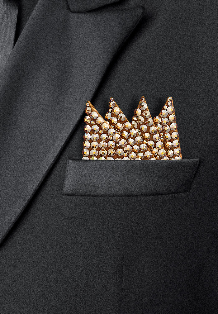 Vito Dance Crystal Pocket Square - Metallic Sunshine | Pocket Square