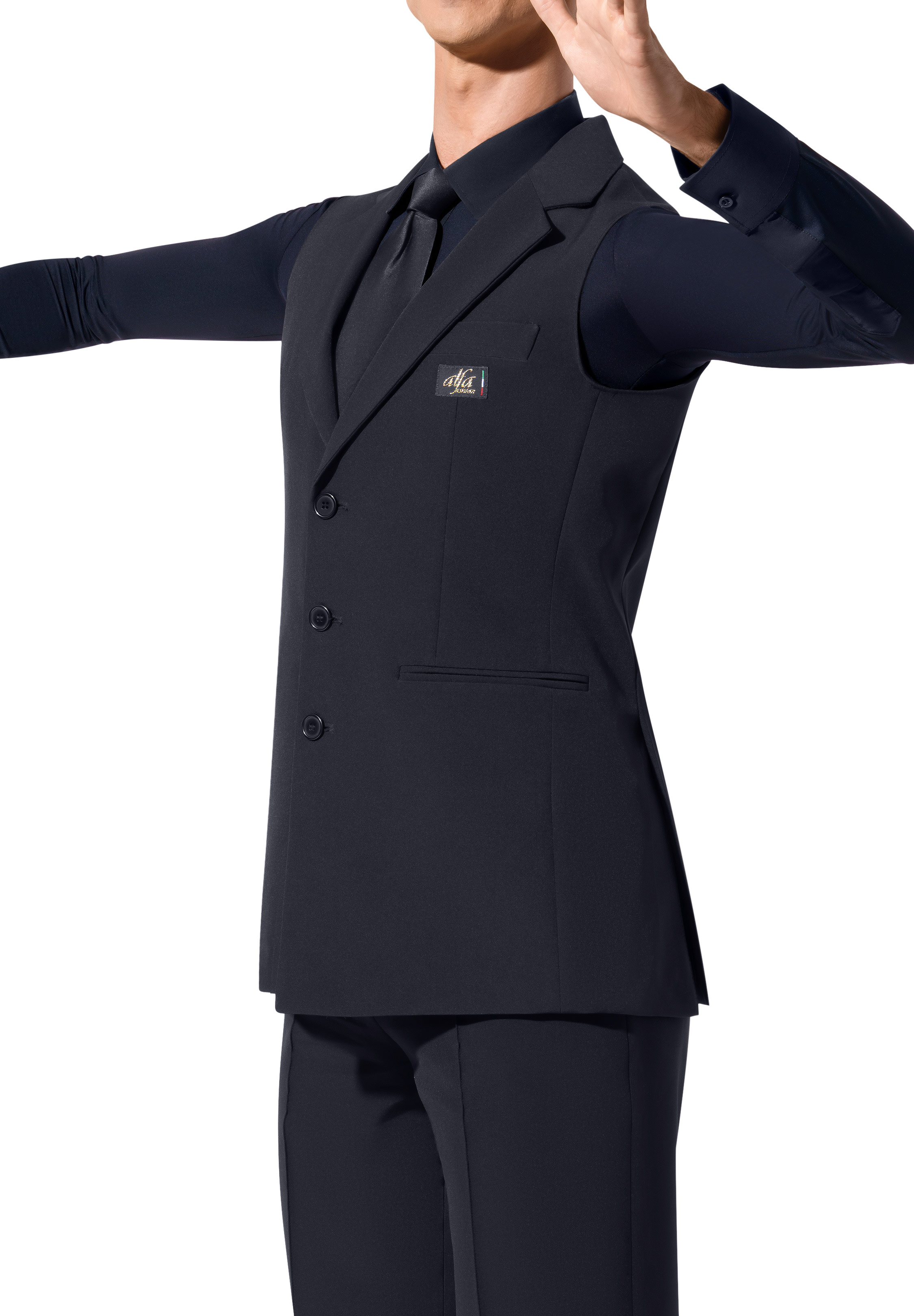 Alfa Ballroom Mens Long Vest w/ Fabric Lapel VNM | Dancewear