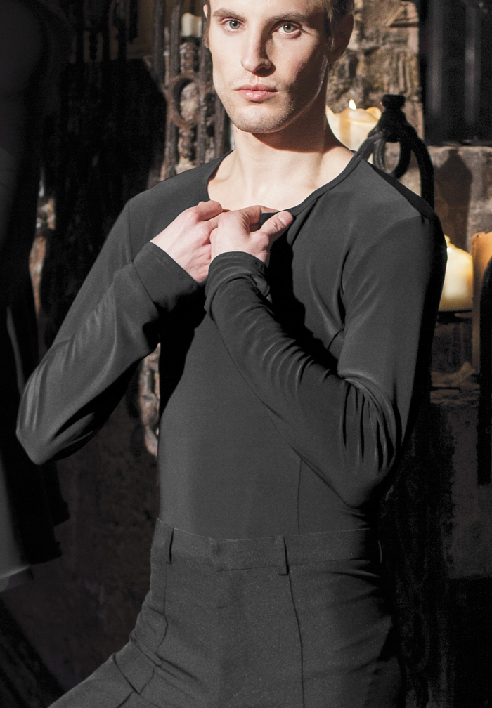 Chrisanne Mens Open Neck Top | Latin Shirt