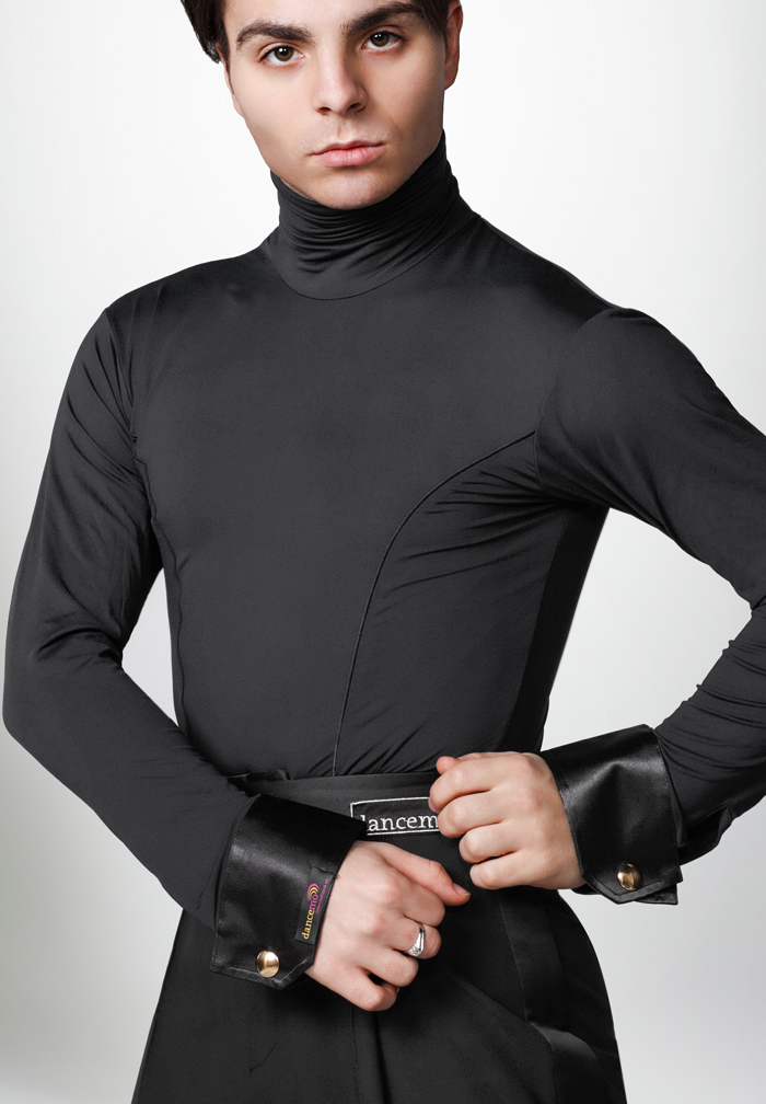 Dancemo Mens Turtle Neck Latin Body Shirt w/ Black Stripe 92024042 ...