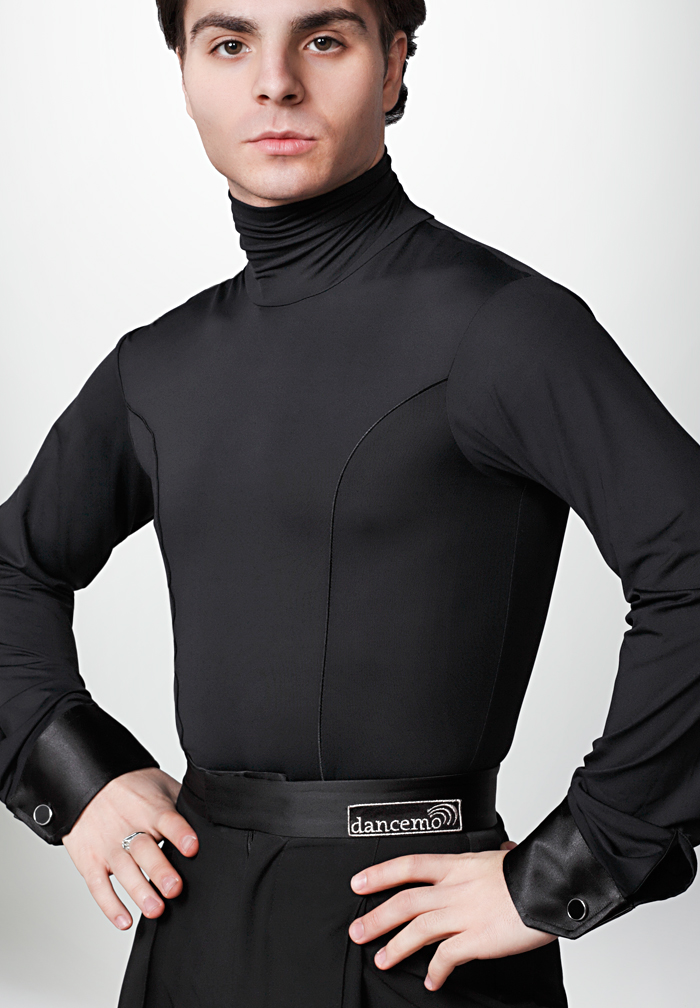 Dancemo Mens Turtle Neck Latin Body Shirt w/ Black Stripe 92024042 ...