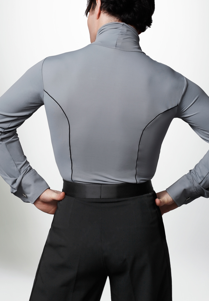 Dancemo Mens Turtle Neck Latin Body Shirt w/ Black Stripe 92024042 ...