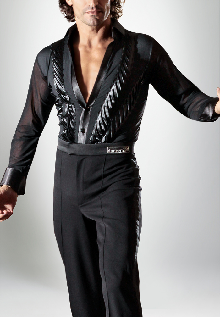 Dancemo Mens Whorl Latin Dance Body Shirt 92024050 | Latin Shirt