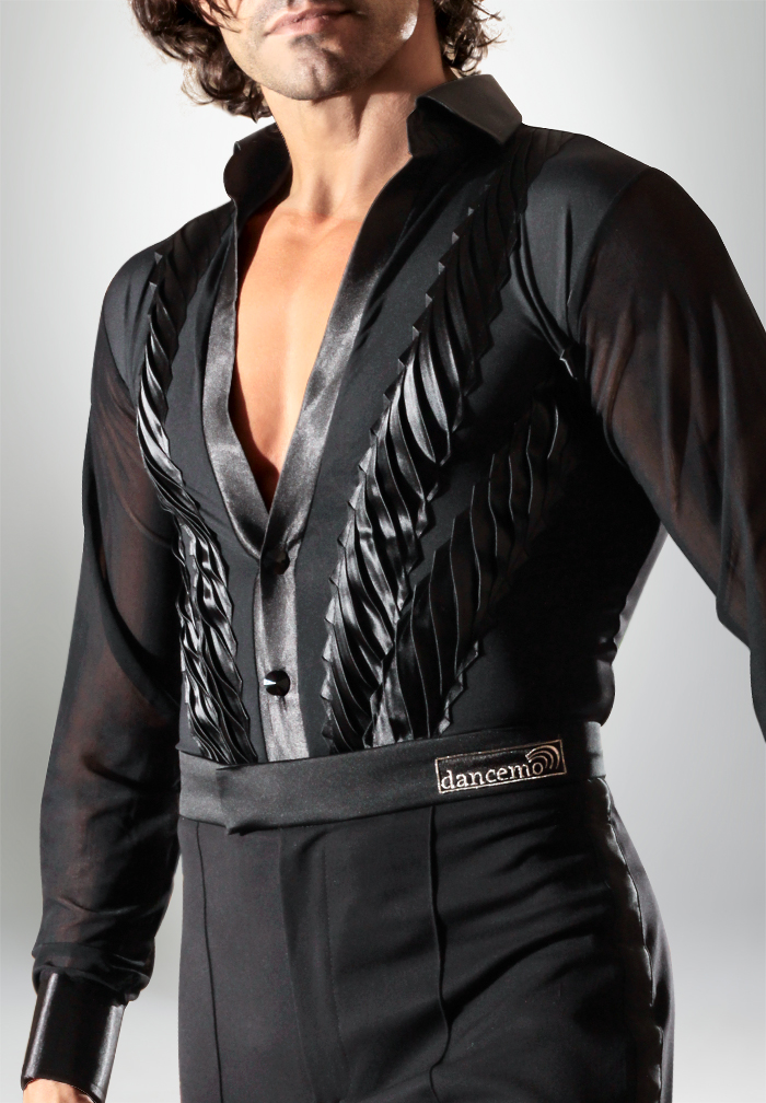 Dancemo Mens Whorl Latin Dance Body Shirt 92024050 | Latin Shirt