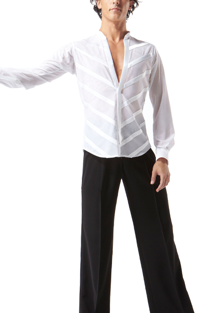 Taka Mens Striped Latin Dance Shirt MS240 | Latin Shirt