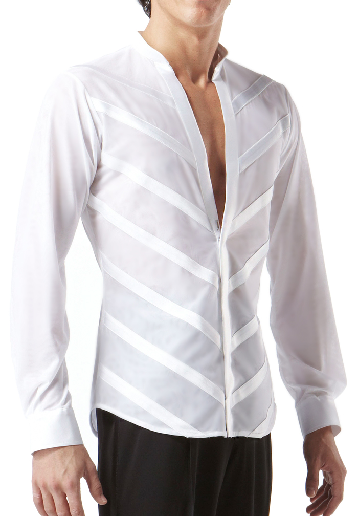 Taka Mens Striped Latin Dance Shirt MS240 | Latin Shirt