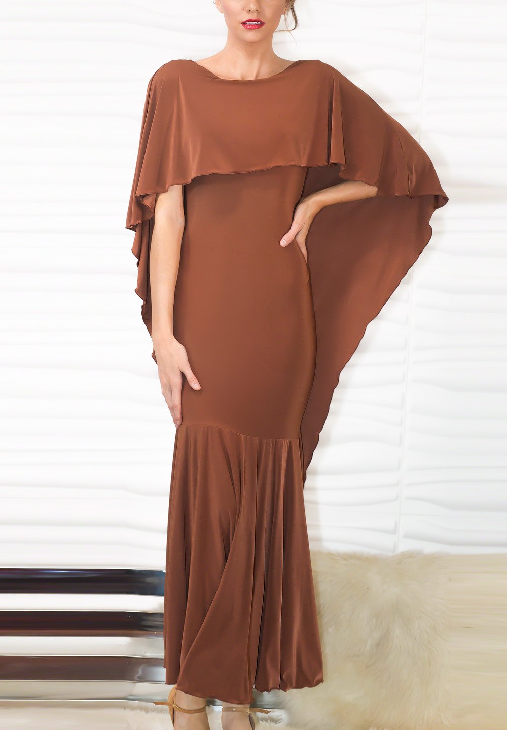 Dance America D706 - Long Cape Dress | Dresses