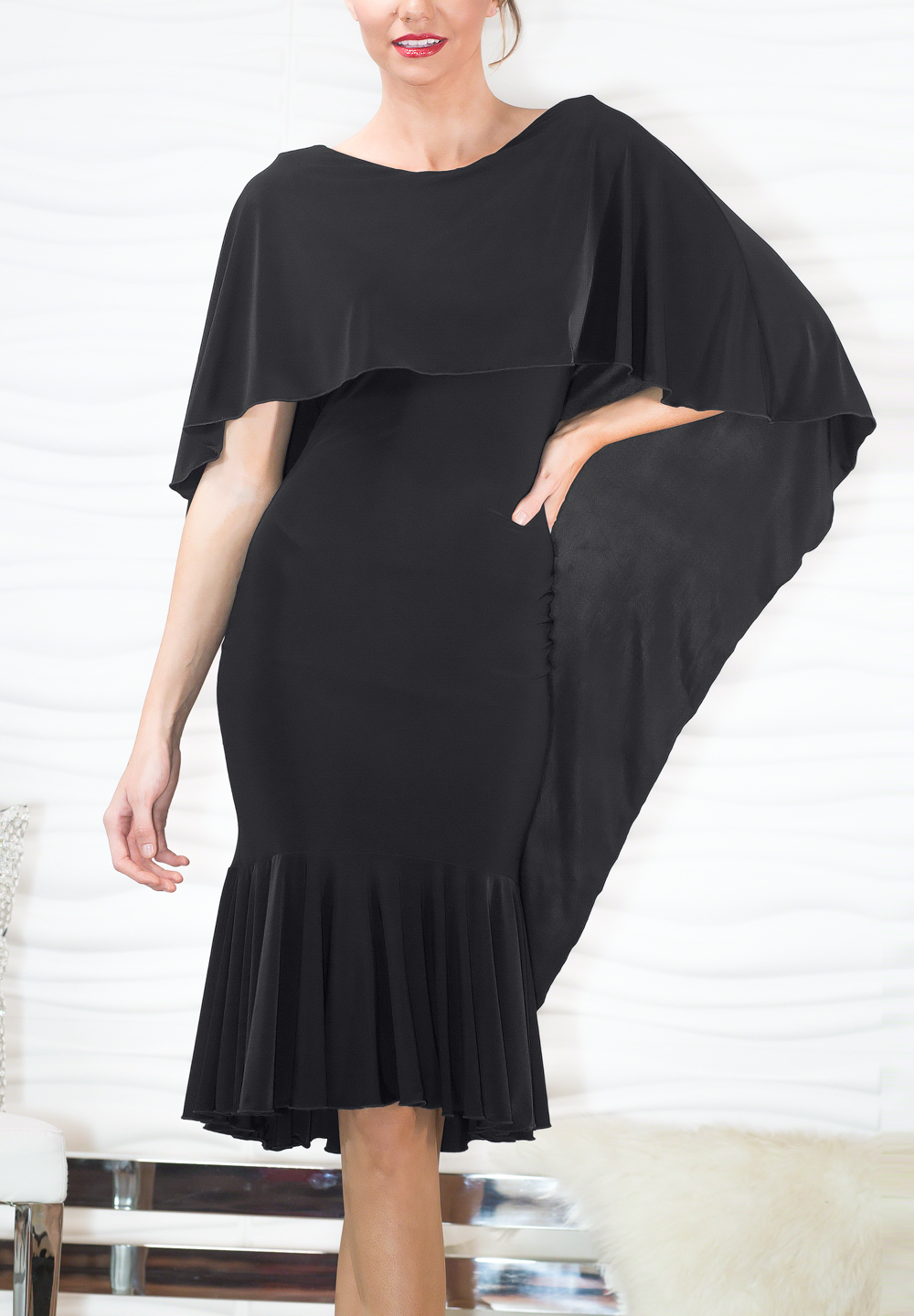 Dance America D707 - Short Cape Dress | Dresses