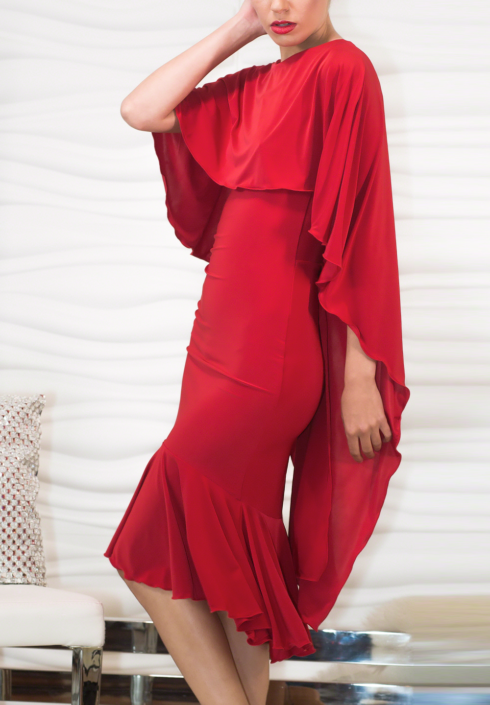 Dance America D707 - Short Cape Dress | Dresses