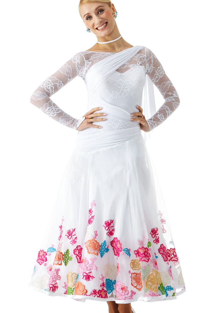 Taka Womens Floral Ballroom Dance Dress 3S-00109