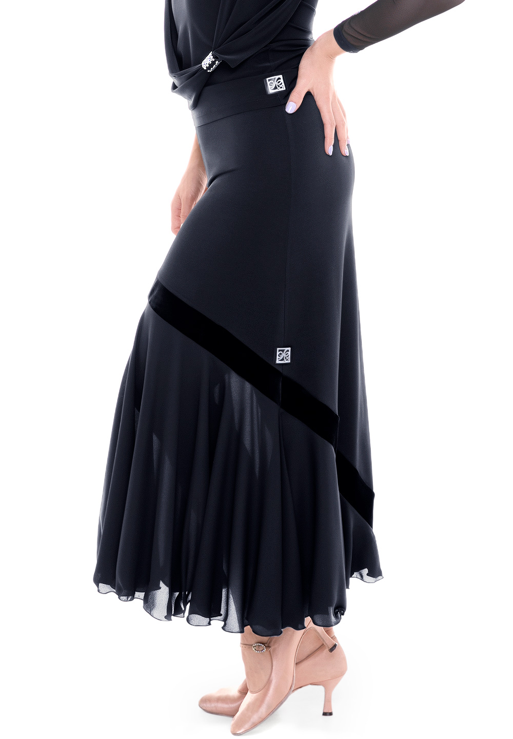 PopconAtelier Opposite V Insert Ballroom Dance Skirt WMS097 | Skirts