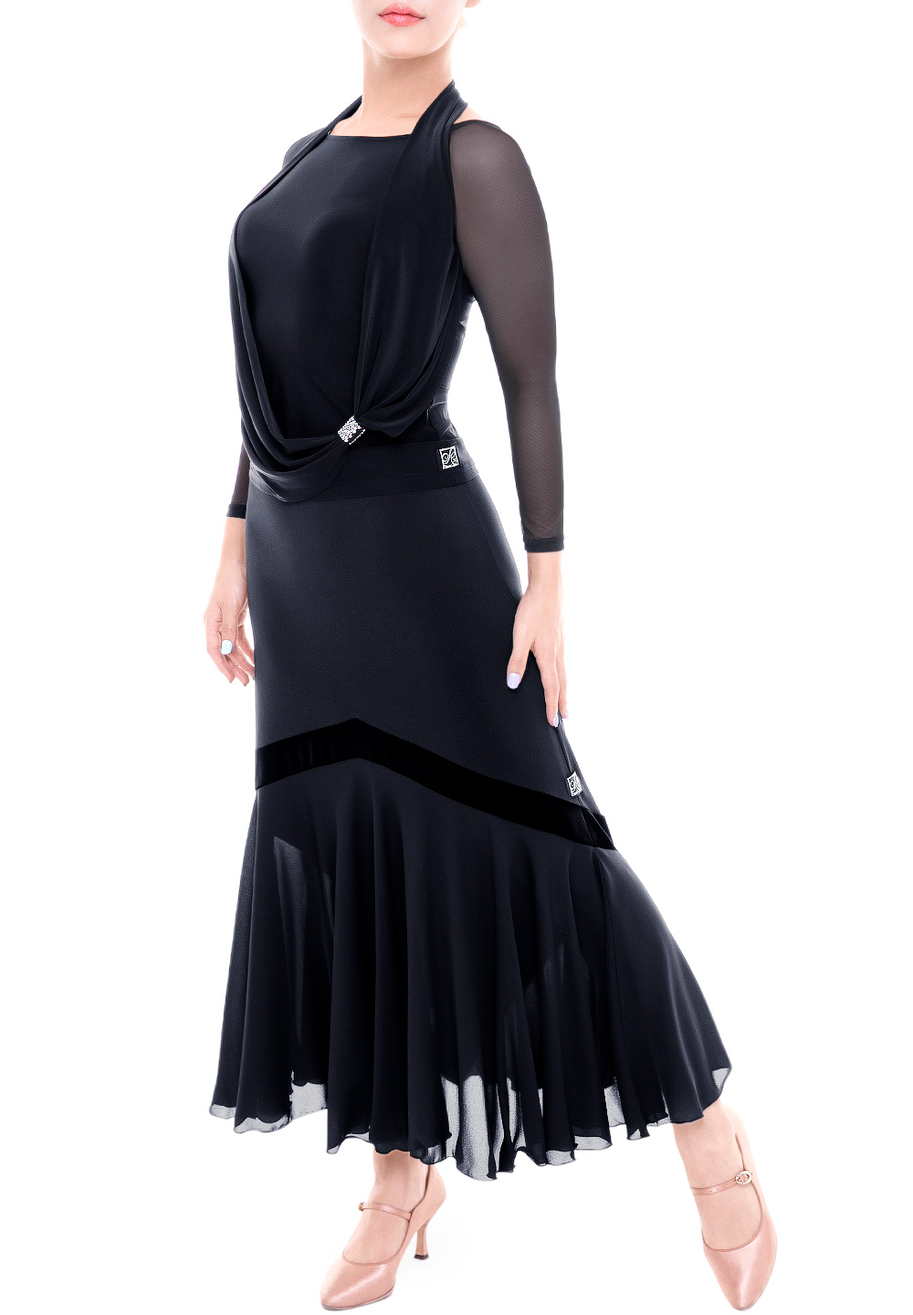 PopconAtelier Opposite V Insert Ballroom Dance Skirt WMS097 | Skirts