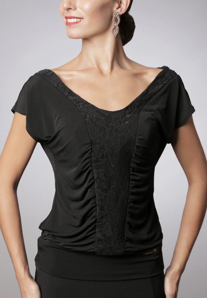 Dancemo Waterfall Latin Dance Top with Lace | Tops