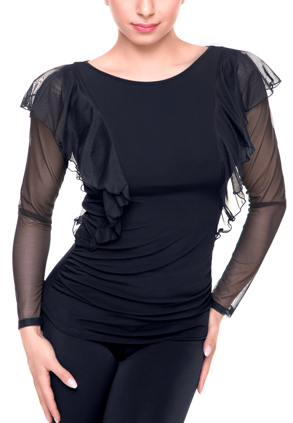 PopconAtelier Ballroom Top with Wide Frills WMT142 | Tops
