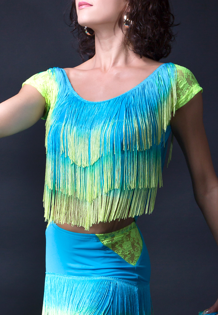 Santoria Gera Fringe Latin Dance Top T5118 | Tops