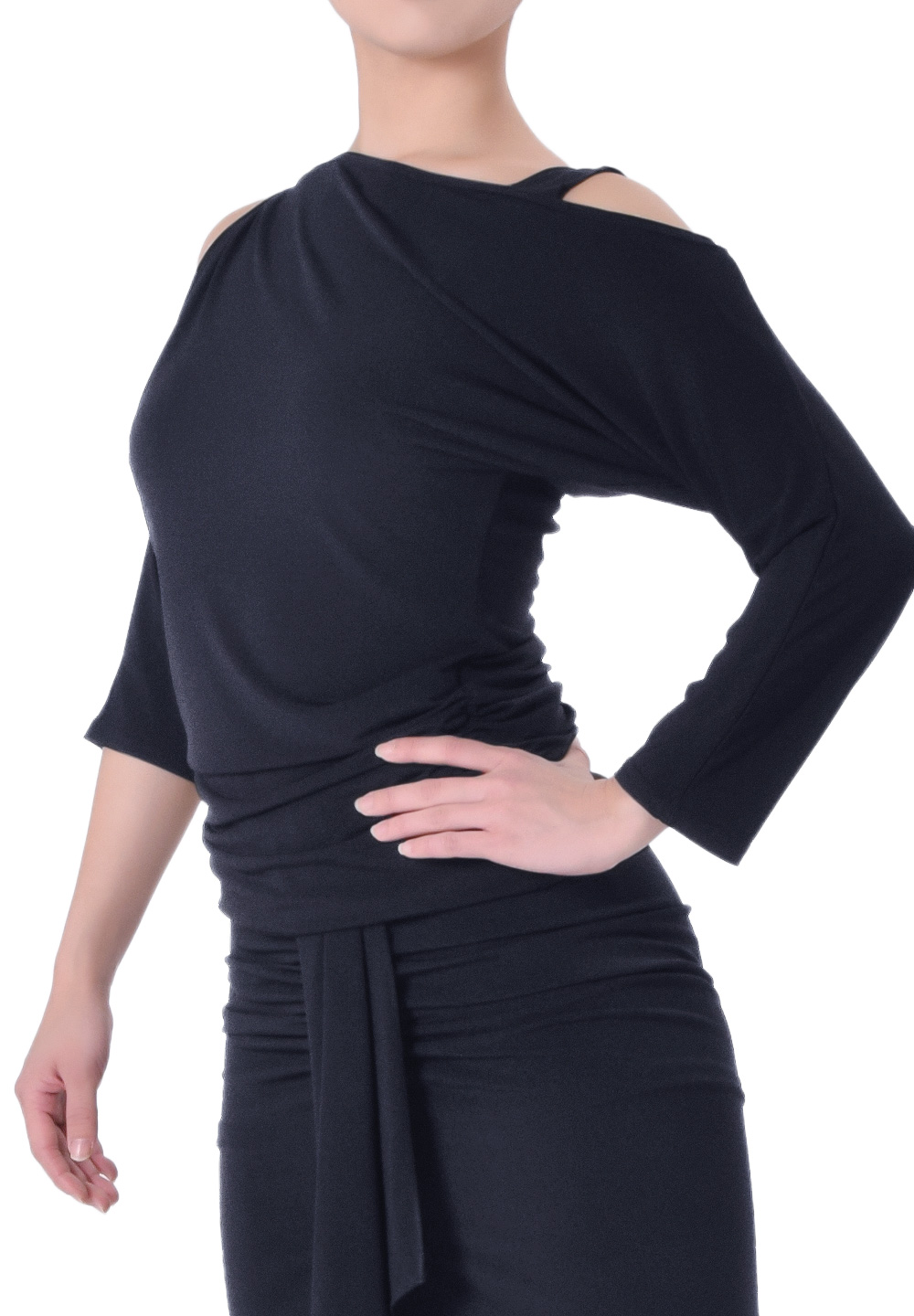 Taka Shoulder Baring Dance Top KR1811NA-BL203 | Tops
