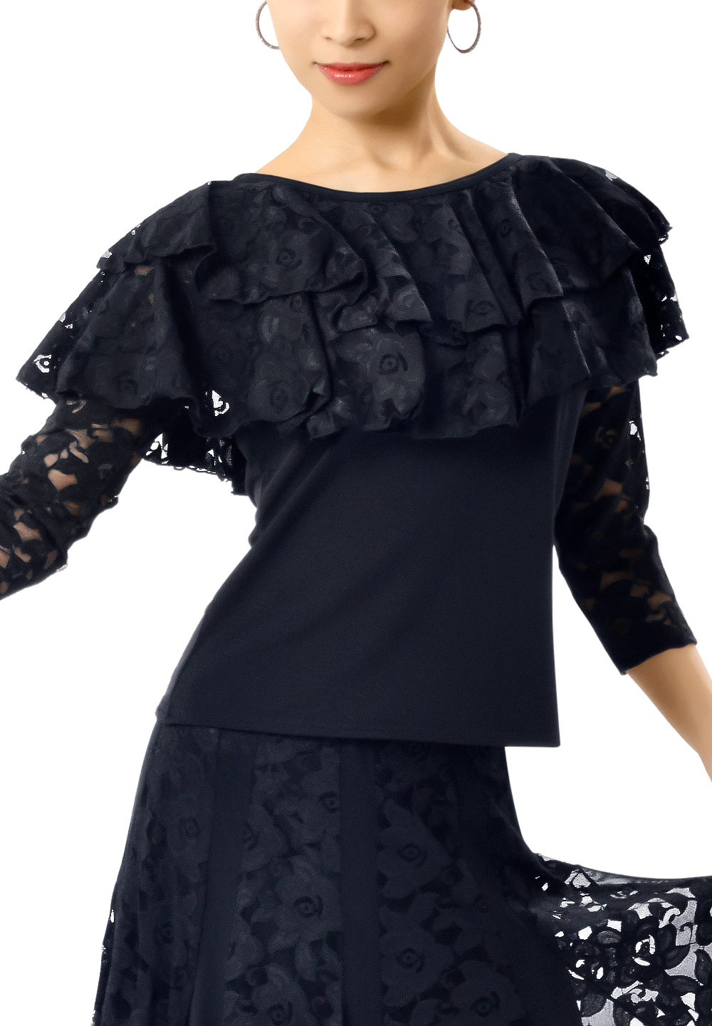 Taka Womens Tiered Ruffle Dance Top KR1709-BL81 | Tops
