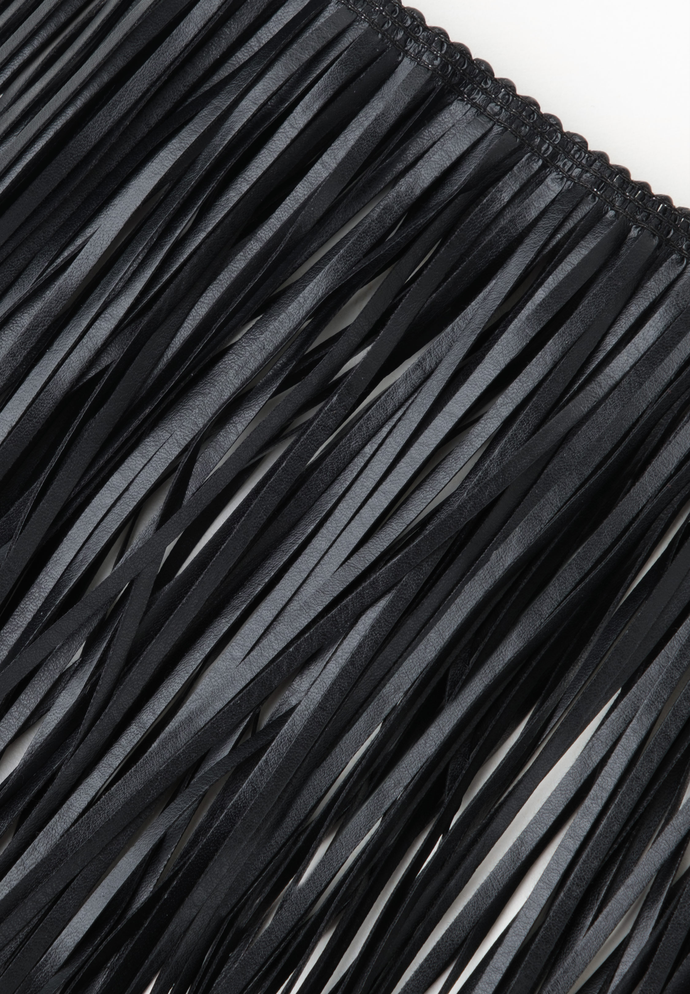DSI 2210 Elasticated Faux Leather Fringe 30cm | Danceshopper