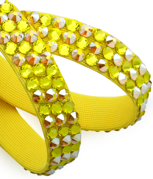 BeSparkled Citrine CAB 3 Row Rhinestone Bracelet (Single) | Rhinestone ...