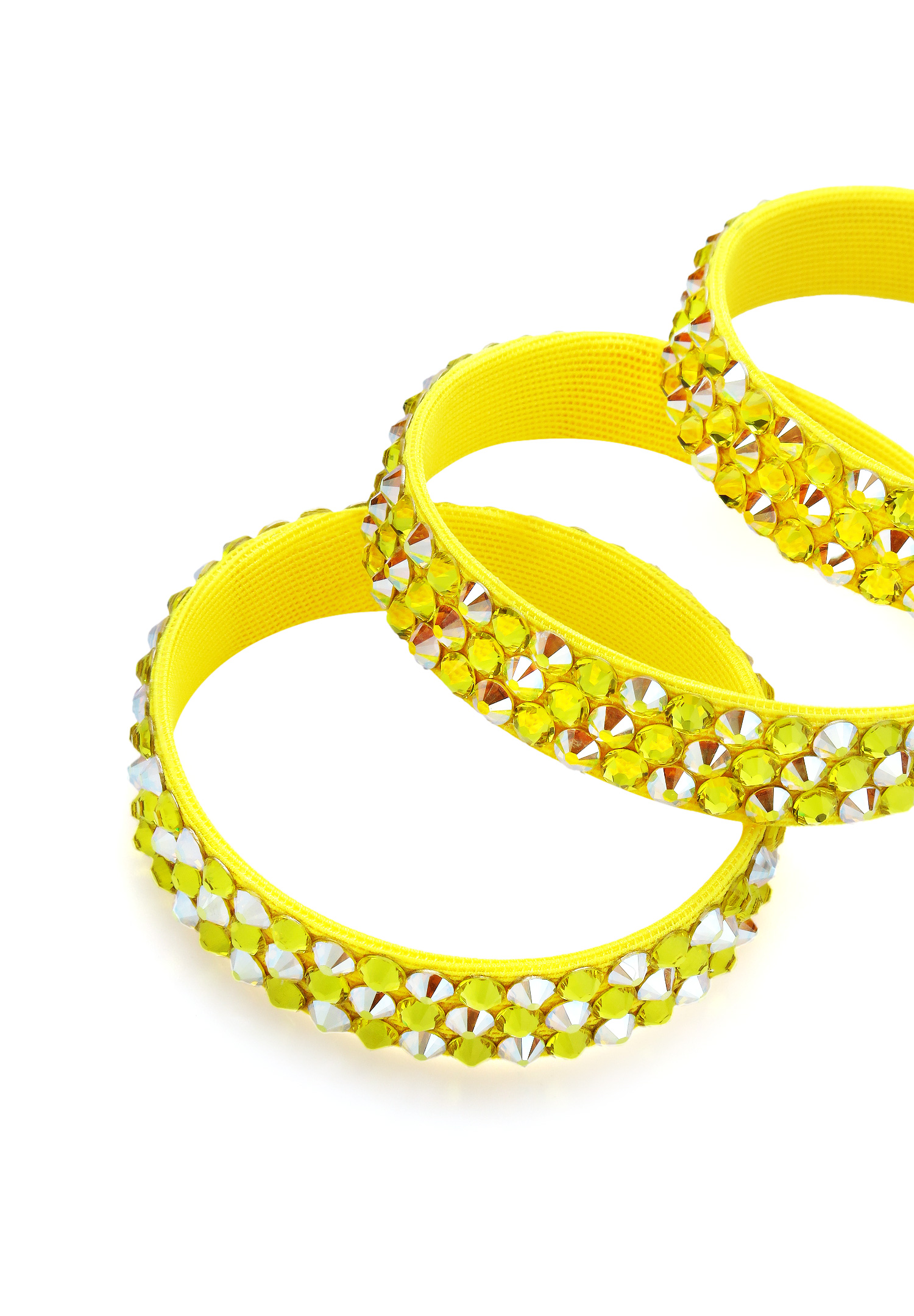 BeSparkled Citrine CAB 3 Row Rhinestone Bracelet (Single) | Rhinestone Jewelry