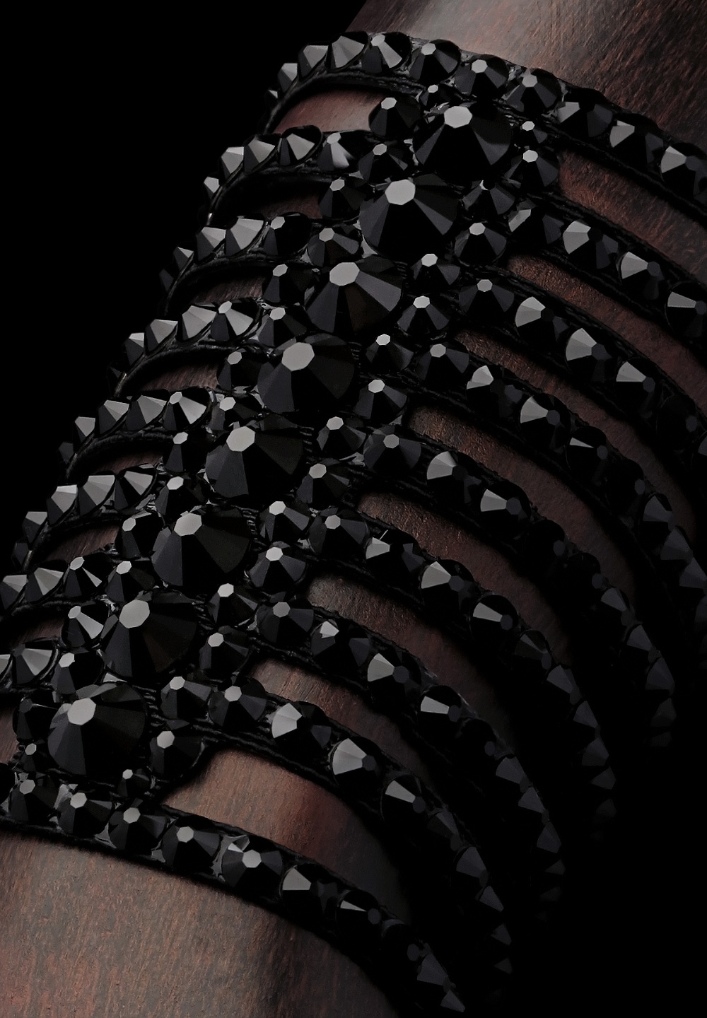 Bettina Rhinestone Bracelet BC-204 Jet | Rhinestone Jewelry