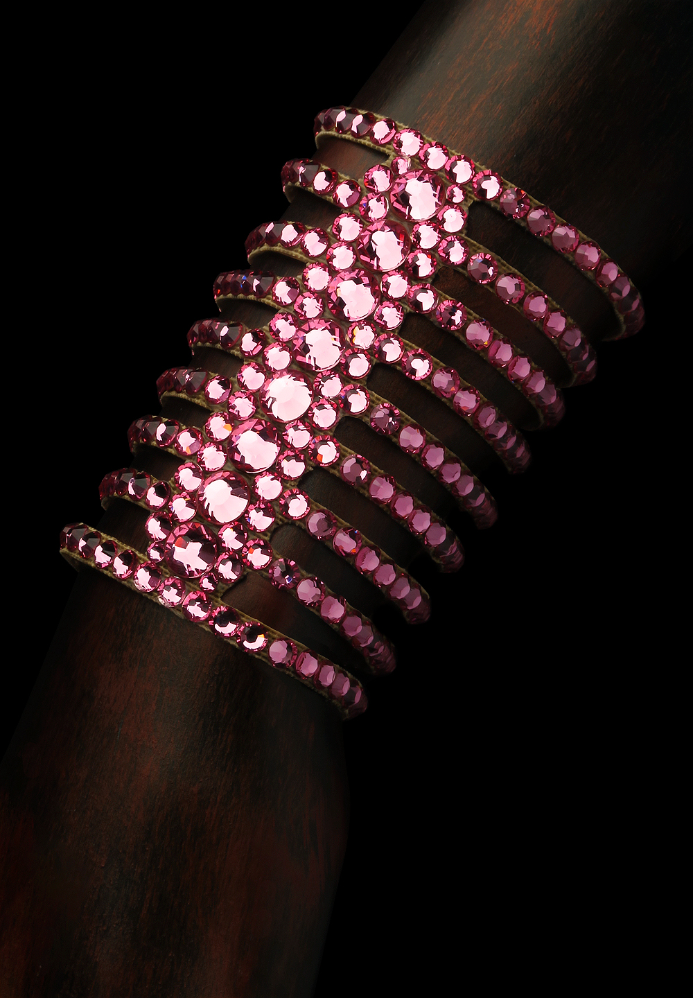 Bettina Rhinestone Bracelet BC-204 Light Rose | Rhinestone Jewelry