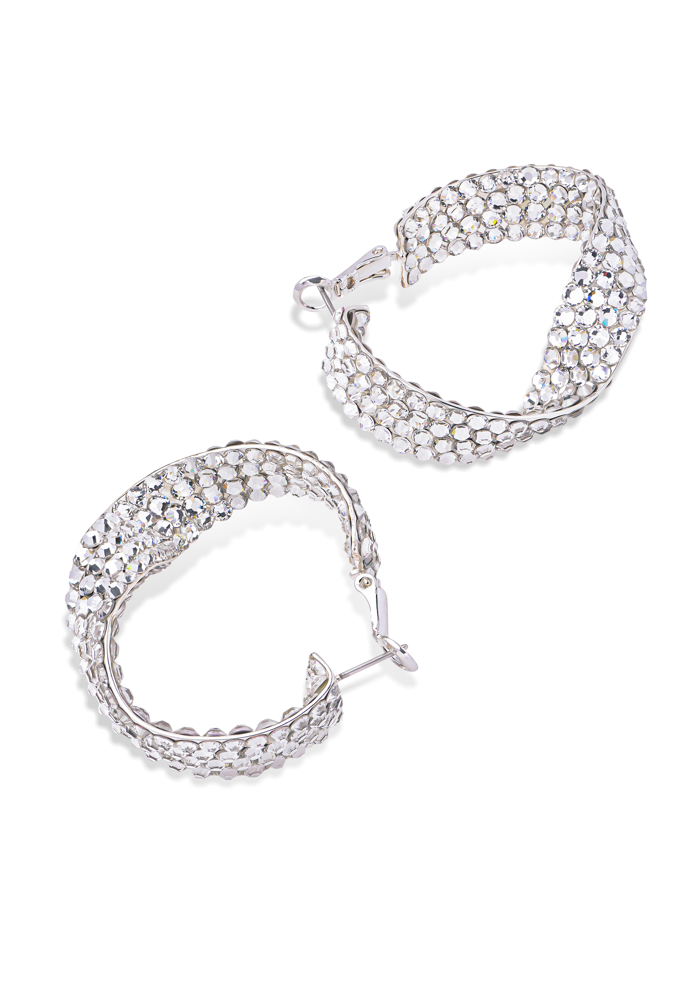 Crystal Twist Hoop Earrings | Rhinestone Jewelry