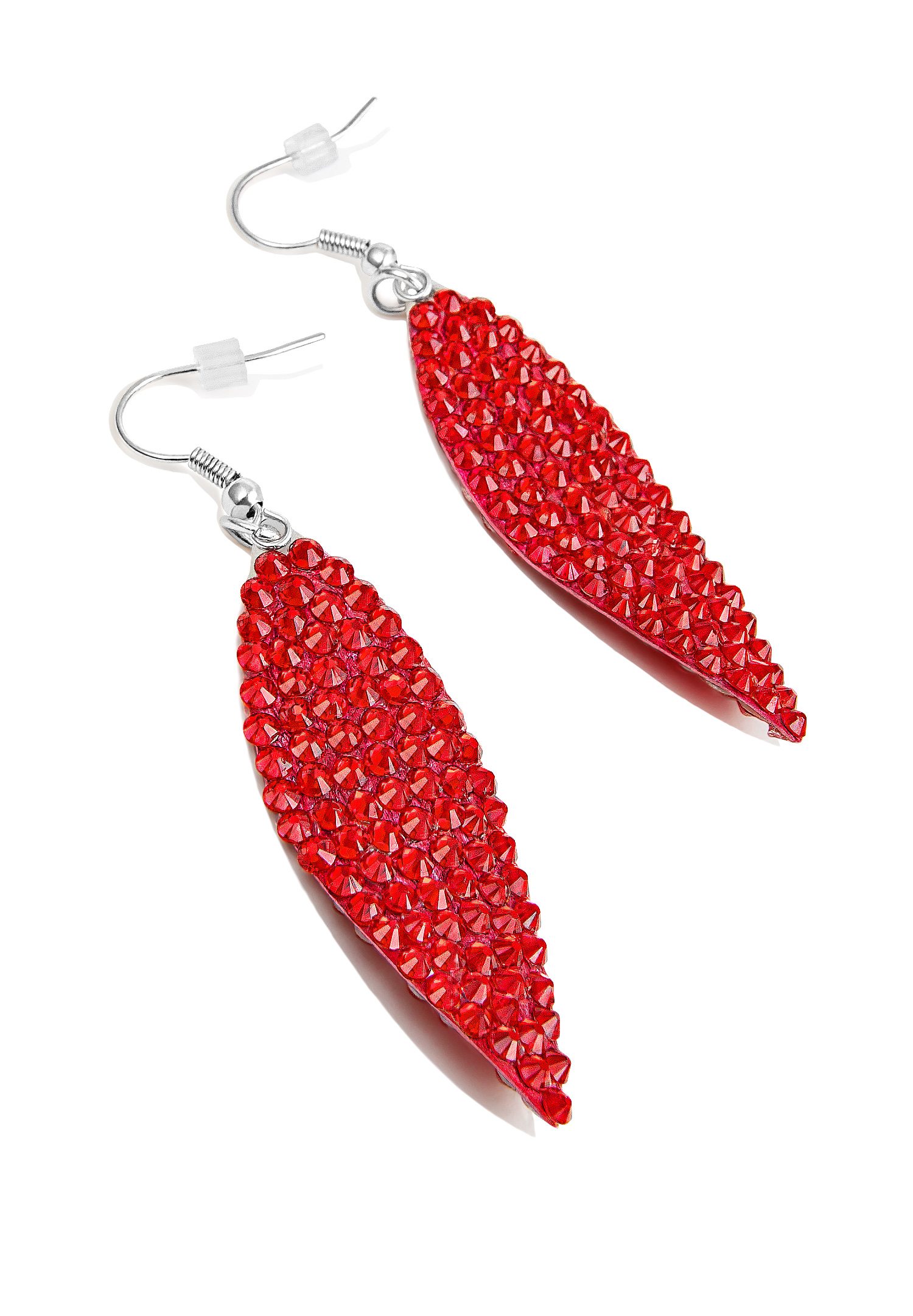 Zerlina Swarovski Rhinestone Leaf Drop Earrings Light Siam ZR202 ...