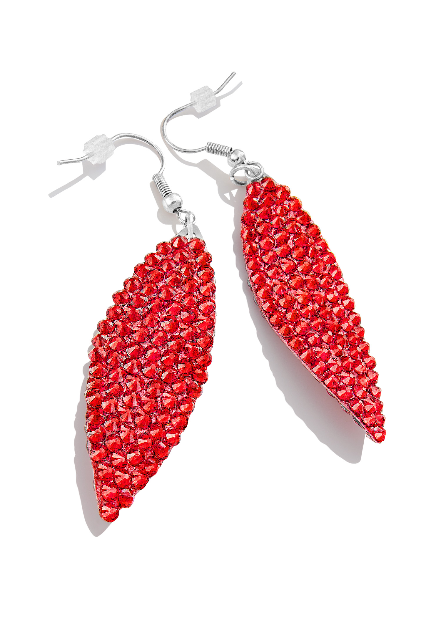 Zerlina Swarovski Rhinestone Leaf Drop Earrings Light Siam ZR202 ...