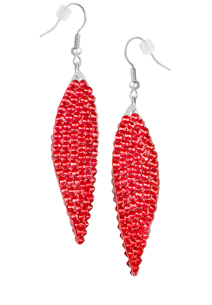 Zerlina Swarovski Rhinestone Leaf Drop Earrings Light Siam ZR202 ...