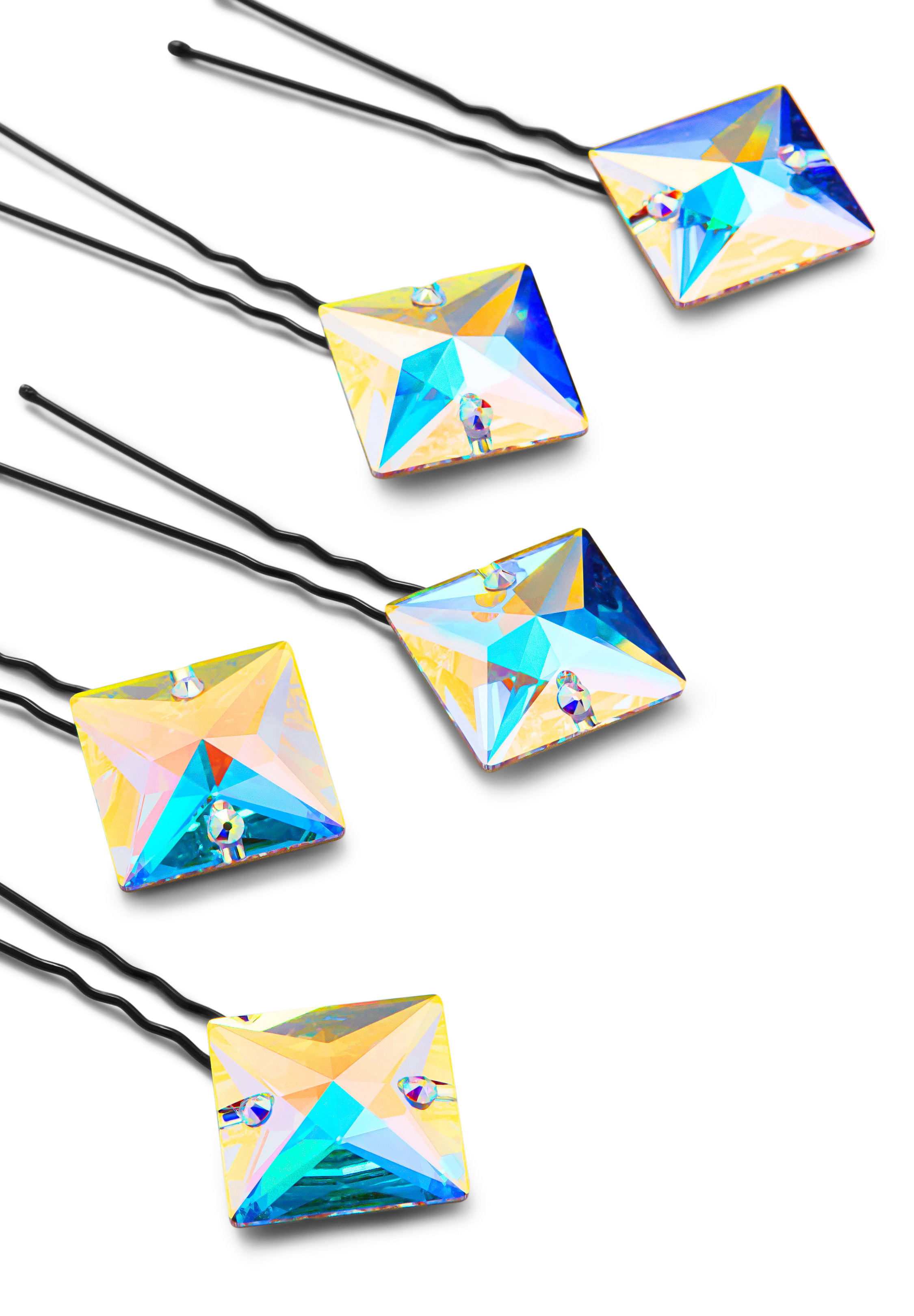 Candra Square Crystal Hair Pins PI-363L | Rhinestone Jewelry